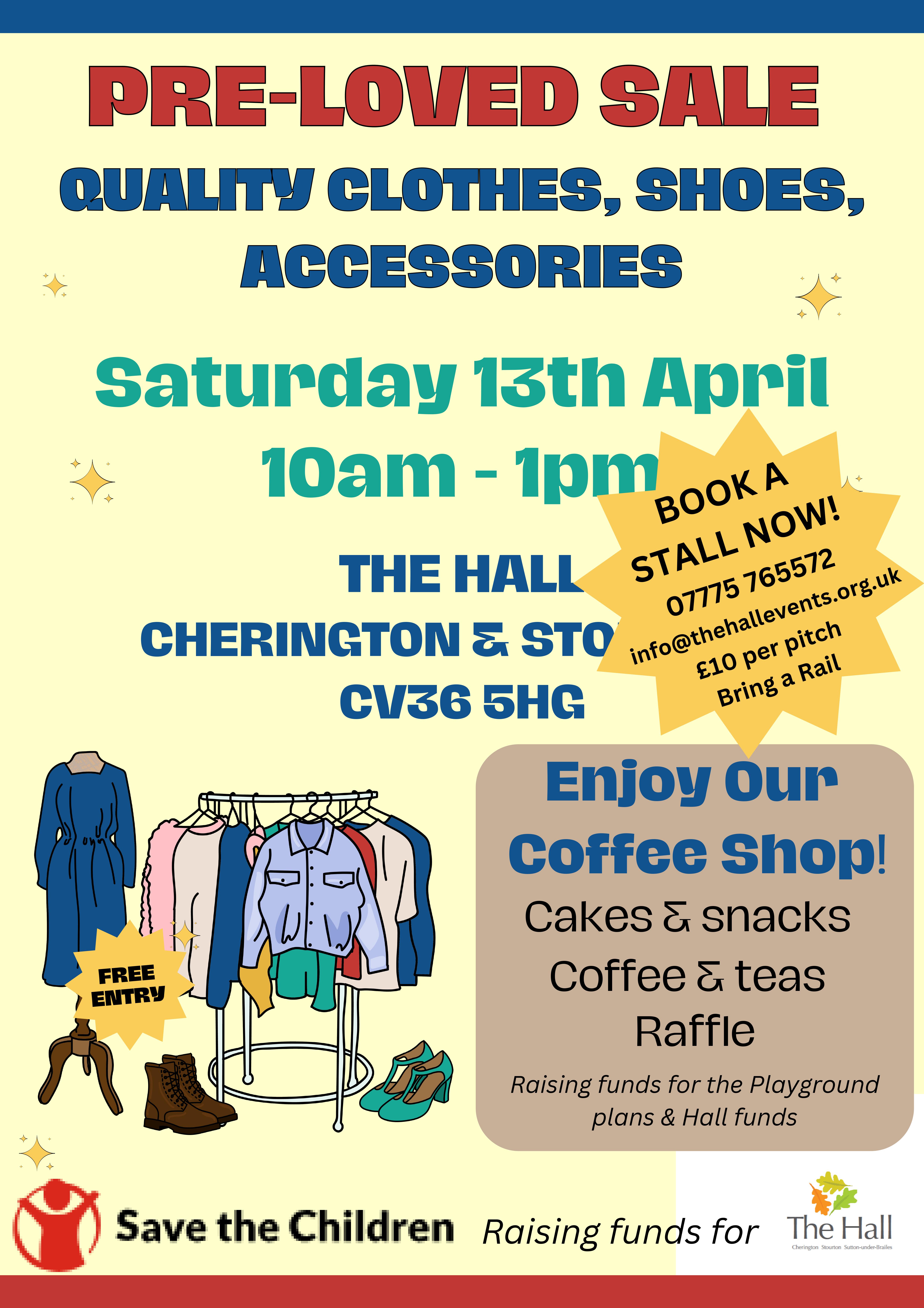 Pre-Loved Sale at The Hall 13th April | Cherington and Stourton Village