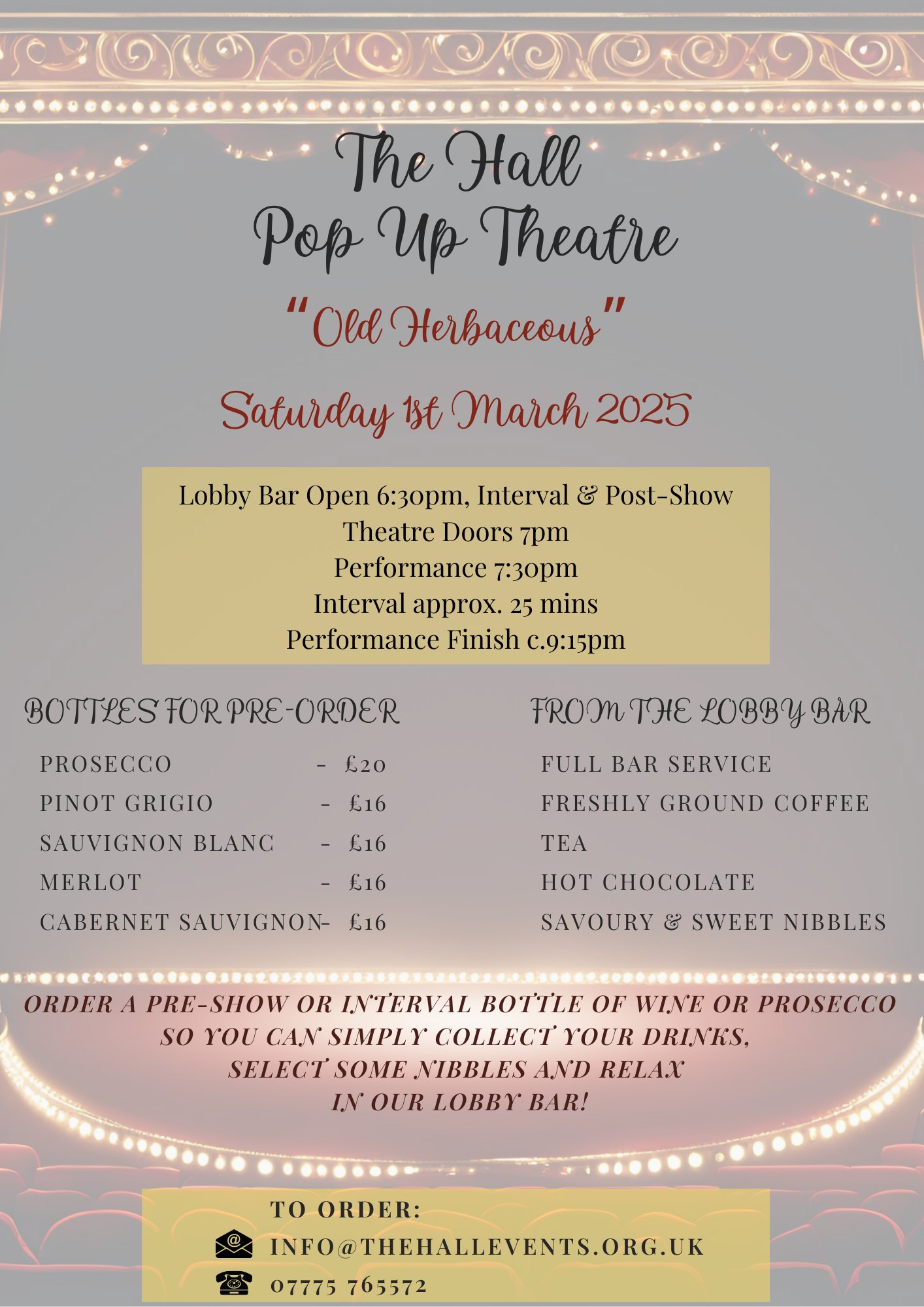 Pop Up Theatre at The Hall in 2025 | Cherington and Stourton Village