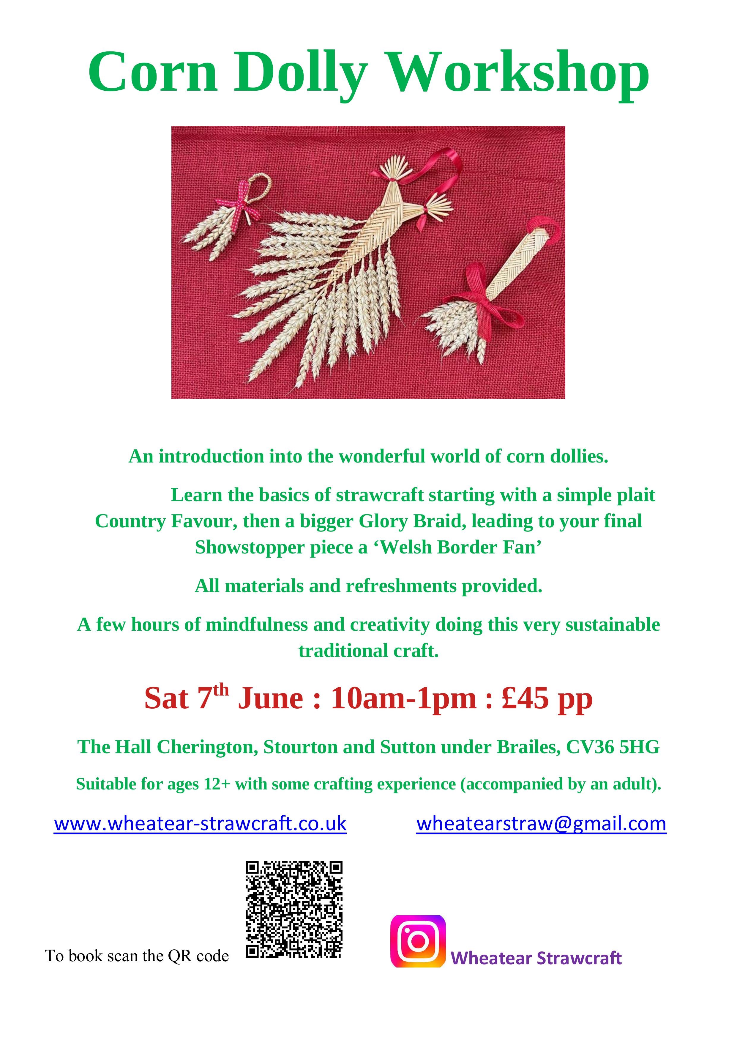Corn Dolly Workshop at The Hall June 7th | Cherington and Stourton Village